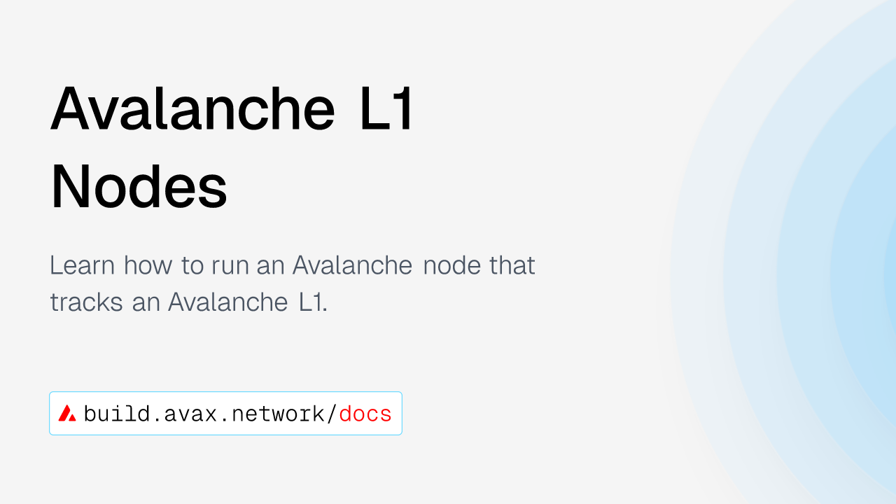 Avalanche L1 Nodes | Avalanche Builder Hub